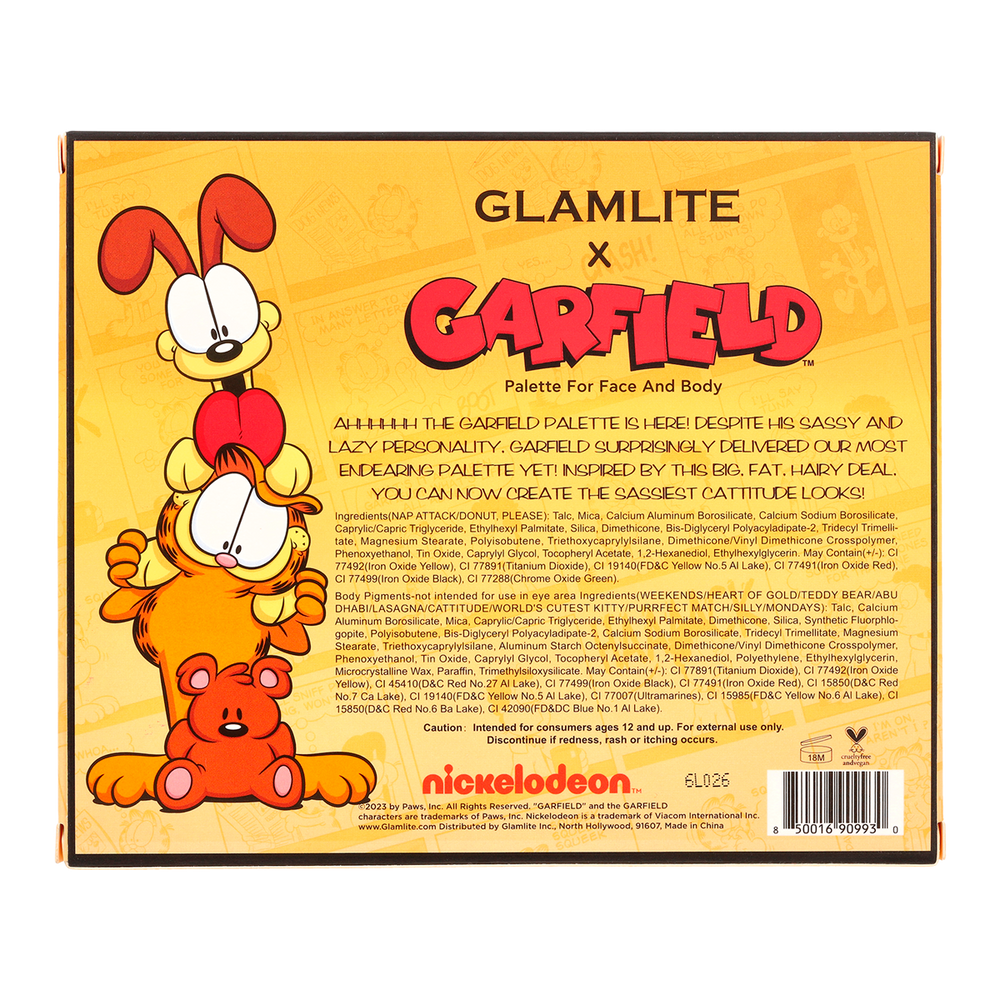 Garfield x Glamlite 12 Shadow Palette | Nuestro Secreto