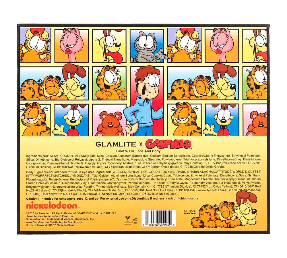 Garfield x Glamlite 12 Shadow Palette | Nuestro Secreto
